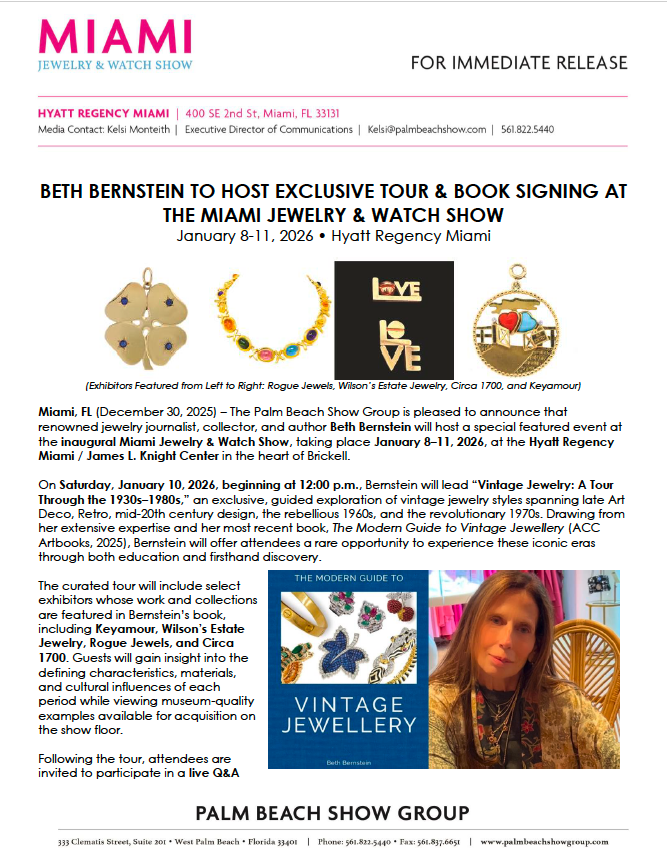 BETH BERNSTEIN TO HOST EXCLUSIVE TOUR & BOOK SIGNING AT THE MIAMI ...